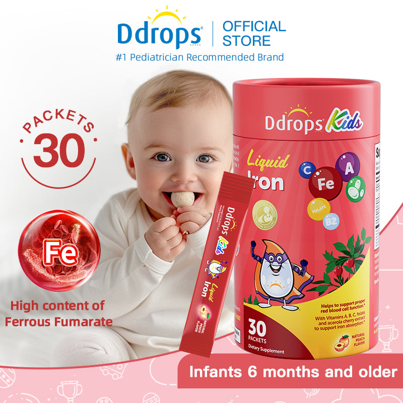 Ddrops Liquid Iron for Kids – Gentle, Taste-Free Formula · 5X Absorpti