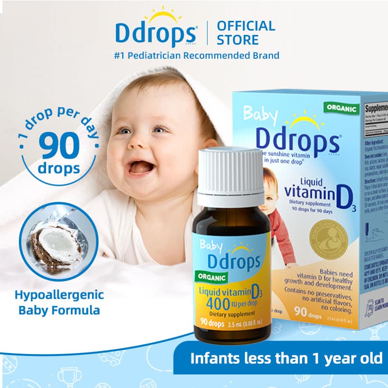 Baby Ddrops Liquid Vitamin D3 400IU 2.5ml 90 drops