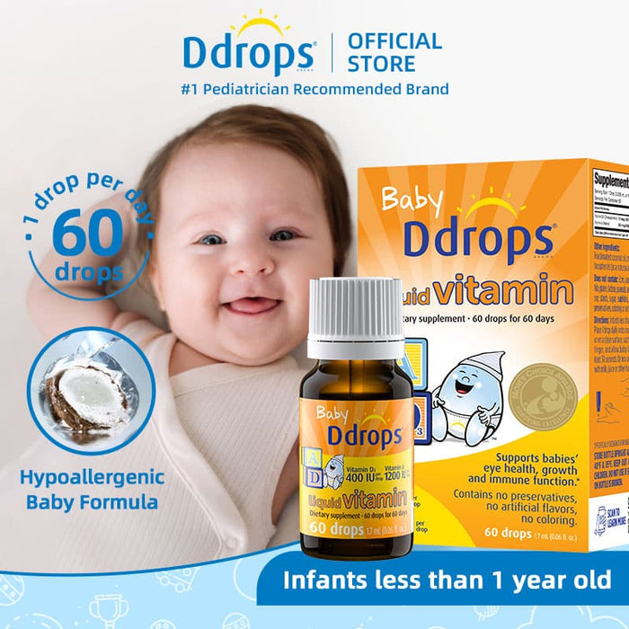 Ddrops Baby Vitamin D Liquid Drops, 400 IU, 90 Ct
