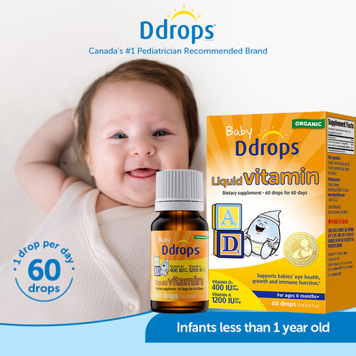 Ddrops Baby Vitamin D Liquid Drops, 400 IU, 90 Ct