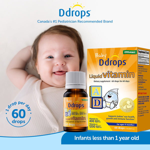 Ddrops Baby Vitamin D Liquid Drops, 400 IU, 90 Ct