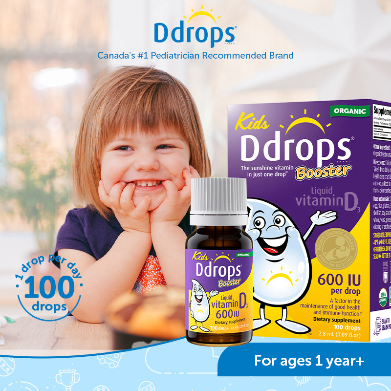 Ddrops Kids Booster Liquid Vitamin D3 600IU 2.8ml 100 drops