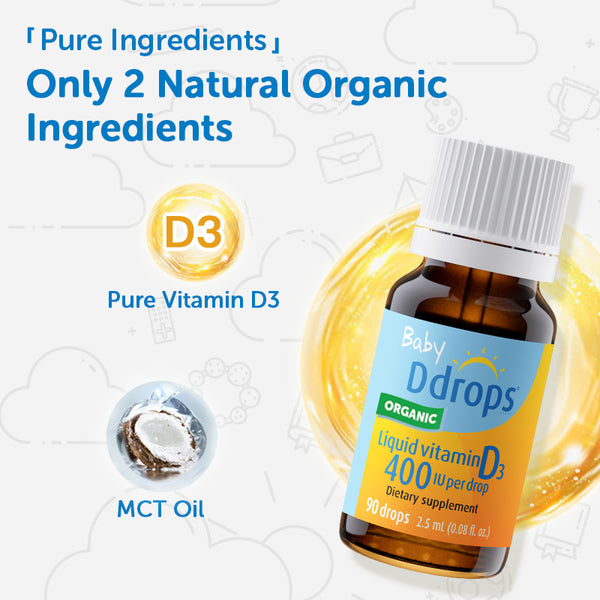 Ddrops Baby Vitamin D Liquid Drops, 400 IU, 90 Ct