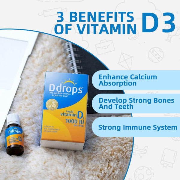 Ddrops Liquid Vitamin D3 1000IU 5ml 180 drops