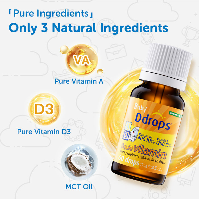 Ddrops Baby Vitamin D Liquid Drops, 400 IU, 90 Ct