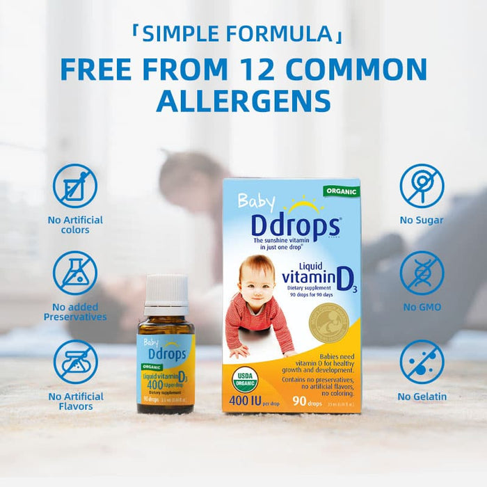 Baby Ddrops Liquid Vitamin D3 400IU 2.5ml 90 drops