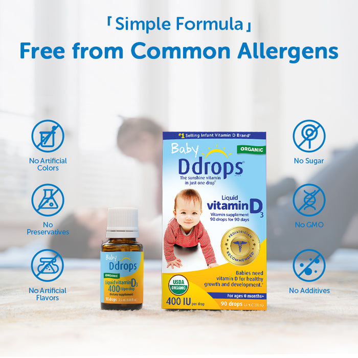 Baby Ddrops Liquid Vitamin D3 400IU 2.5ml 90 drops