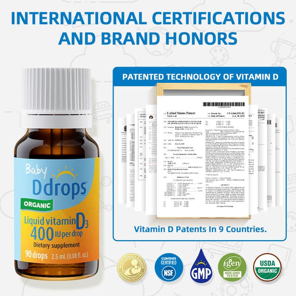 Baby Ddrops Liquid Vitamin D3 400IU 2.5ml 90 drops