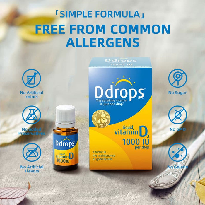 Ddrops Liquid Vitamin D3 1000IU 5ml 180 drops