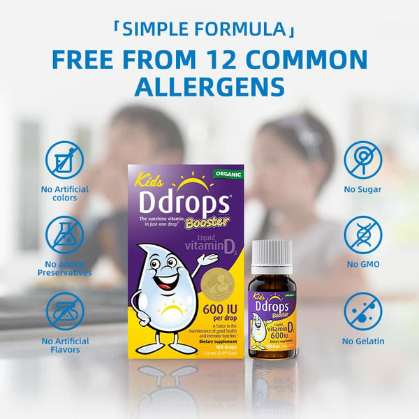 Ddrops Kids Booster Liquid Vitamin D3 600IU 2.8ml 100 drops